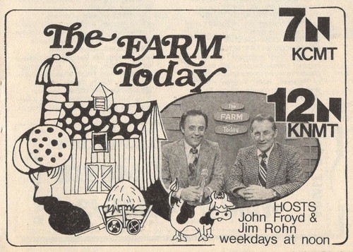 1978 KCMT TV AD~THE FARM TODAY JOHN FROYD & JIM ROHN Alexandria ...