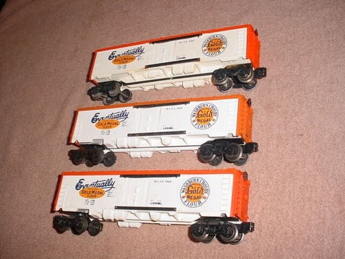 3-LIONEL REEFER CARS , ALL # 9860 , GOLD MEDAL FLOUR 0-027 | eBay