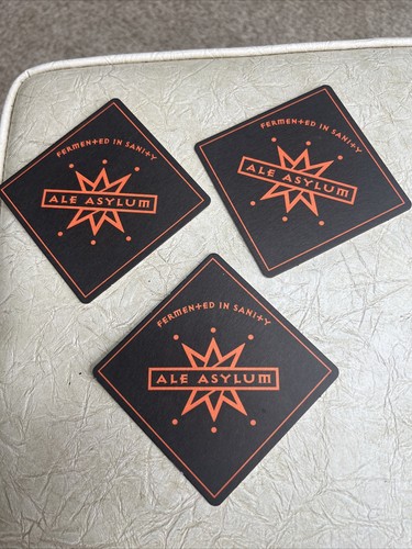 Lot Of 3 Ale Asylum Beer Coaster Madison WI | eBay