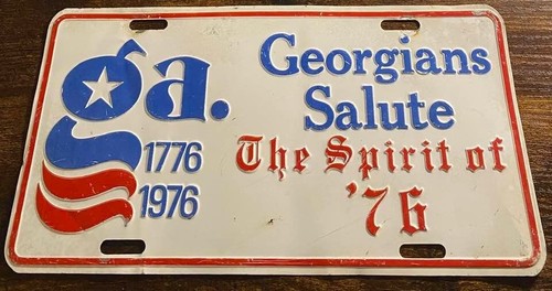 1976 Georgians Salute Spirit of 76 Booster License Plate Georgia ...