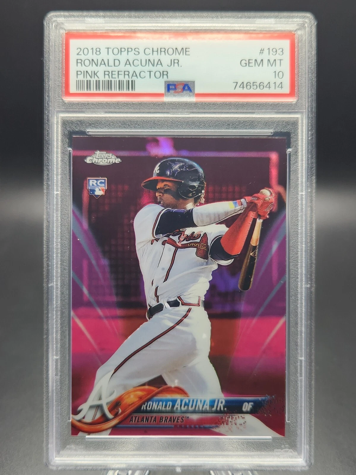 Ronald Acuna Jr. 2018 Topps Chrome #193 Pink Refractor PSA 10 Price ...