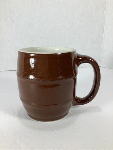 Vintage~ Hall Pottery #536 Brown Barrel 10oz Coffee Mug~Made in USA | eBay