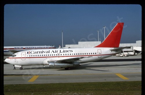 Carnival Air Lines Boeing 737-200 N161FN Jan 95 Kodachrome Slide/Dia B6 ...