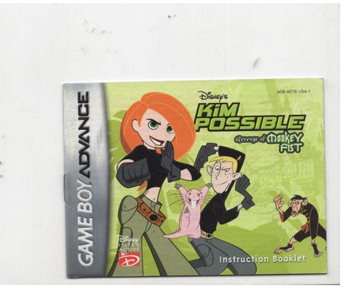 Kim Possible Legend of Monkey Fist GBA MANUAL ONLY Authentic Original ...
