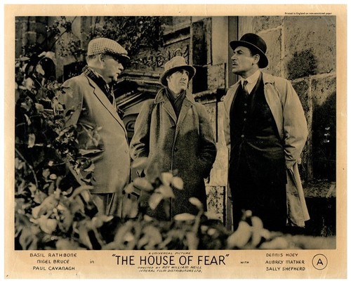 The House Of Fear Original Lobby Card Sherlock Holmes Mystery Basil ...