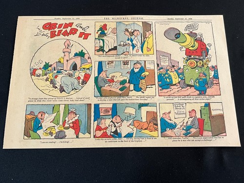 #H05 GRIN AND BEAR IT by George Lichty Sunday Half Page Strip September ...