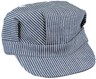 Train Conductor Hat Striped Engineer Cap Blue Hickory Stripe Railroad ...