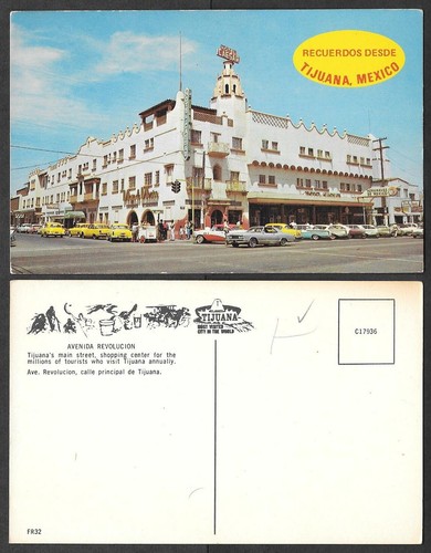 Old Mexico Postcard - Tijuana - Avenida Revolucion | eBay