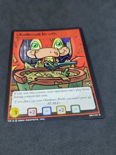 Obedience Broth 89/140 Uncommon Battle For Meridell Neopets Card TCG ...