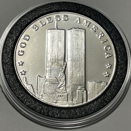 9/11 Twin Towers World Trade Center Coin 1 Troy Oz .999 Fine Silver ...