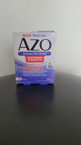 2 AZO Urinary pain relief MAXIMUM STRENGTH Strength 24 tablets Exp 11/ ...