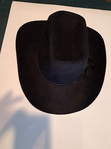 STETSON BLACK COWBOY HAT 3X Beaver rare 1970s Era Luskey's SILVER ...