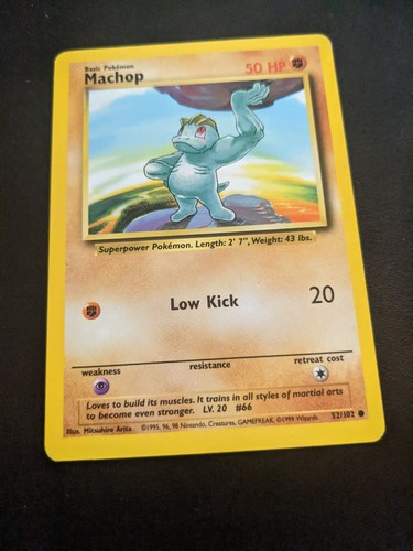 Pokemon Trading Card Basic Base Set Unlimited Machop 52/102 1999 | eBay