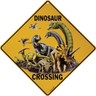 T-REX CROSSING-Crosswalks Metal 12 X 12 DINOSAUR JURASSIC Warning ...