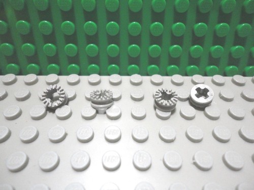 Lego 4 Classic Light Gray technic thin gear bushings with axle hole | eBay