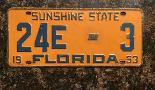 Vintage Florida License Plate 1953 Saint Lucie 24E-3 | eBay