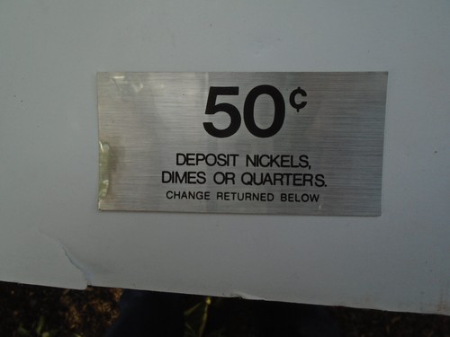 Vintage soda machine 50 cents price sticker 4 1/2" x 2 1/4" | eBay