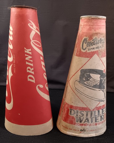 VINTAGE 1950'S PROMOTIONAL MEGAPHONES COC-COLA + CENTURY SPRINGS ...