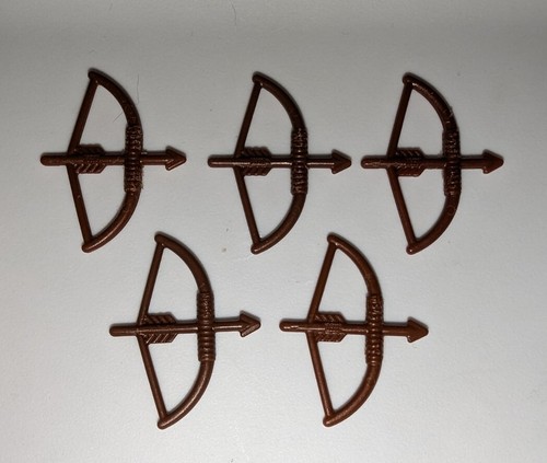 LEGO Lot 5 Reddish Brown Bow with Arrow Drawn Minifigure Weapon Parts ...