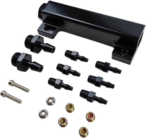 6 Port Vacuum Block Intake Manifold Kit Intake Fuel Wastegate Turbo ...