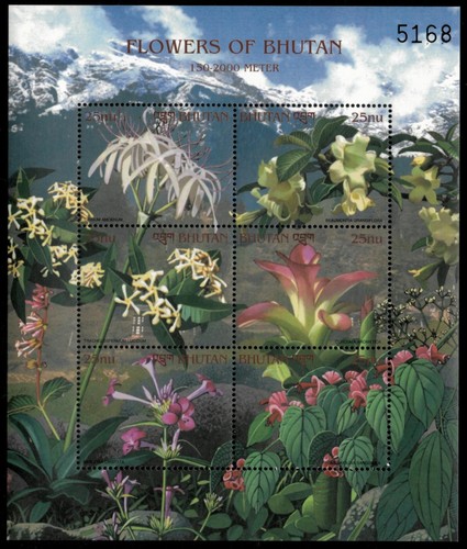 Bhutan 2000 - Flowers - Sheet of 6 Stamps - Scott #1312 - MNH | eBay