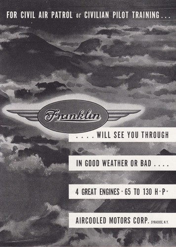 1942 Franklin Aircraft Engine Ad 10/23/2024r | eBay