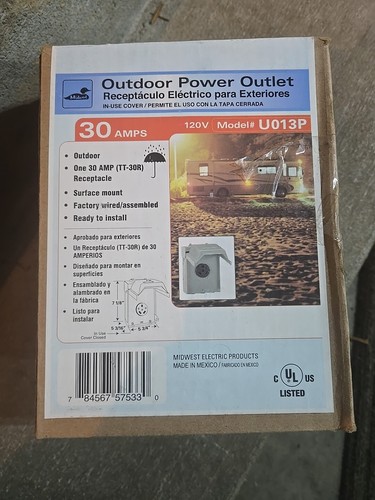Midwest Electric Products 30 Amp Temporary RV Load Center Power Outlet ...