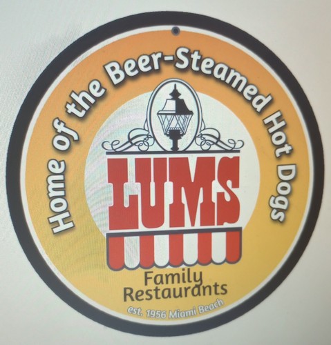 Lums Family Restaurants sign .. Miami Beach 1956 .. Beer Steamed Hot ...