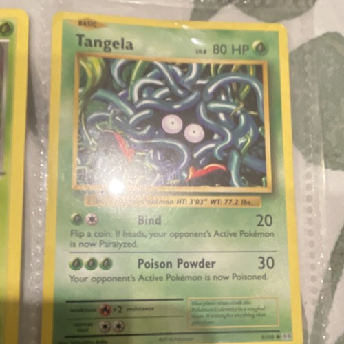 Pokémon Tangela Base Set 8/102 Regular 80 HP Common Card English 1999 ...