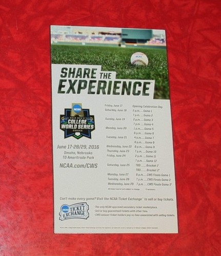 2016 COLLEGE WORLD SERIES CWS SCHEDULE MAGNET | eBay