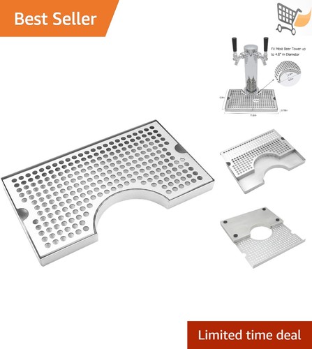 Stainless Steel Beer Drip Tray Kegerator Tap Spill Catcher for Home Bar ...