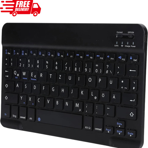 German Keyboard 10Inch Keyboard German Layout USB Computer Keyboard for ...