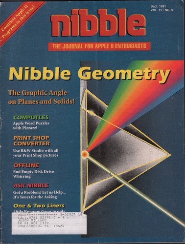 nibble magazine September 1991 Nibble Geometry w/ML VG 010416DBE | eBay