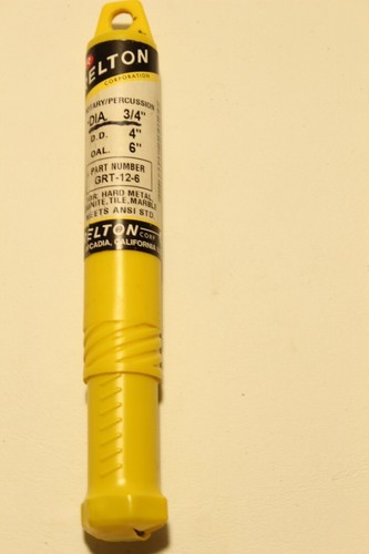 RELTON GRT-12-6 3/4" X 4" DD CARBIDE GRANITE DRILL BIT WITH 1/2" SHANK ...