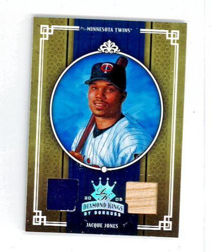 2005 Diamond Kings Jacque Jones Dual Mem #'d /100 Minnesota Twins SP ...