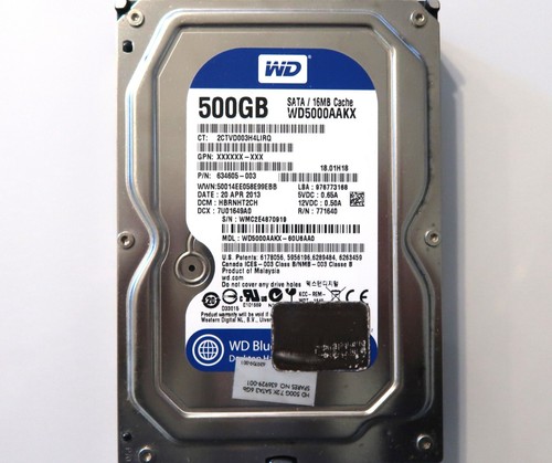 WD WD5000AAKX-60U6AA0 HBRNHT2CH (WMC2) Malaysia 500gb 3.5" Sata HDD ...