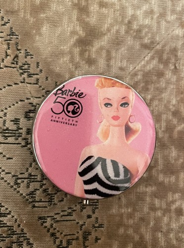 Retro Pink Barbie Old Fashioned Silver Push-button Pill box W/ 3 ...