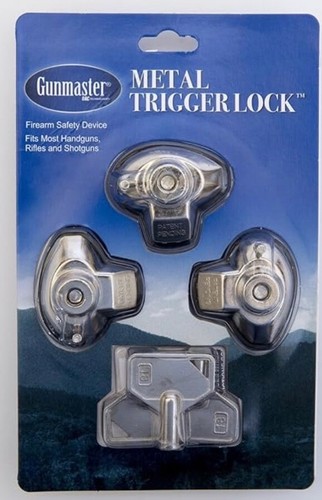 Gunmaster Keyed Metal Trigger Locks, Firearm Safety Device, Pack of 3 ...