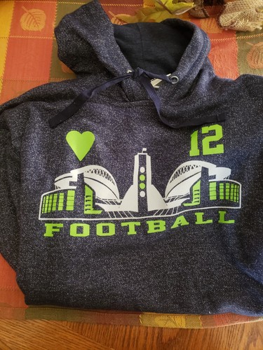 Seahwaks 12th Fan Seattle Skyline Glitter Navy Blue XL Women's Hoodie ...