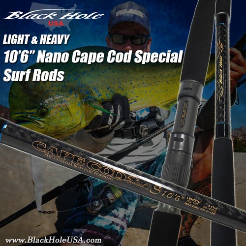 Black Hole Cape Cod 10'6" Nano Light Surf Spinning Rod | eBay