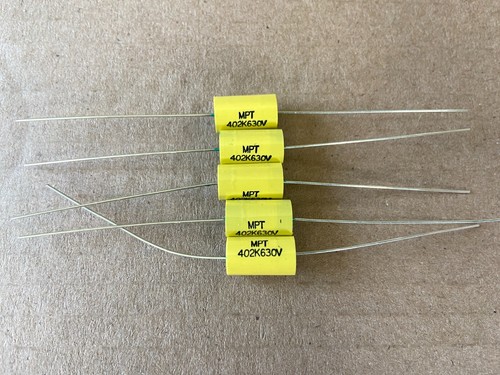 Qty 5 New .004 uf 630v Yellow Film Capacitors Guitar Tube Amp Tone 402K ...