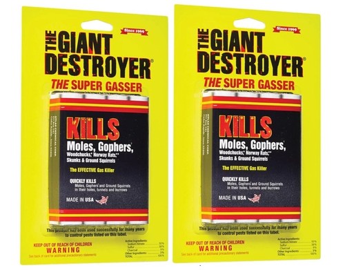 The Giant Destroyer Super Gasser For Moles Gophers Woodchucks Rats 2 Pk ...