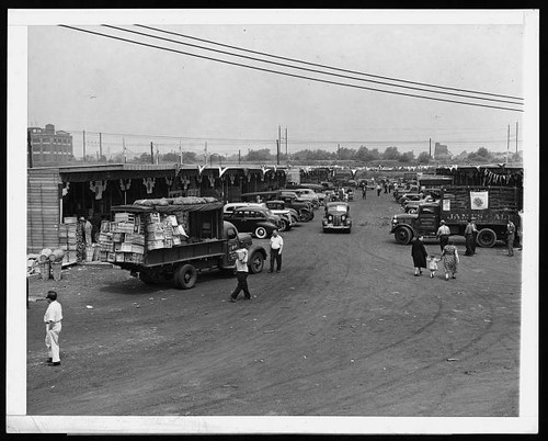 New Brooklyn Terminal Market,New York,NY,1941,Cars,Trucks,wooden stalls ...
