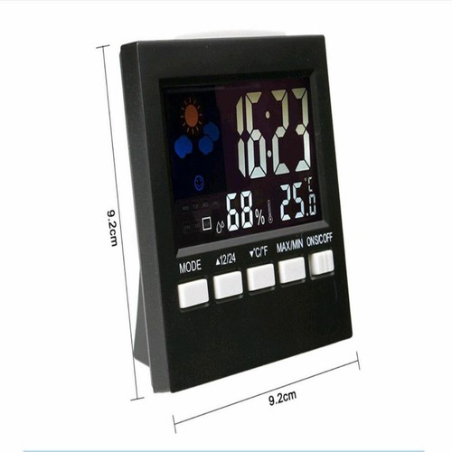 Digital Display Thermometer Humidity Clock Colorful LCD Alarm Calendar ...