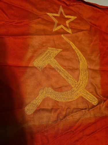 1955 - 1960 Original Stitched Soviet Hammer Sickle Flag 46" X 23 ...