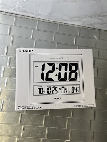 SHARP Atomic Clock - Never Needs Setting! - Jumbo 3" Easy to Read ...