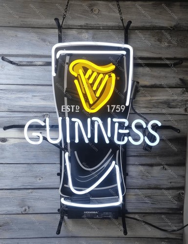 Neon Signs Beer Bar Bedroom Guinness's Harp Irish Sign Glass Neon Signs ...