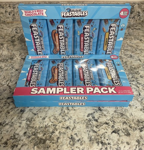 Mr. Beast Feastables Sampler Pack 4 King Size Milk Chocolate Candy Bars ...