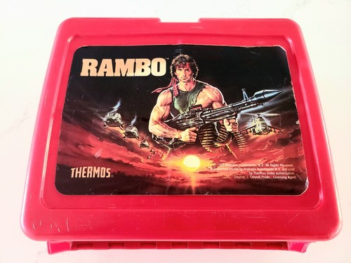 RAMBO Vintage 1985 Sylvester Stallone Movie Red Plastic Lunchbox (no ...