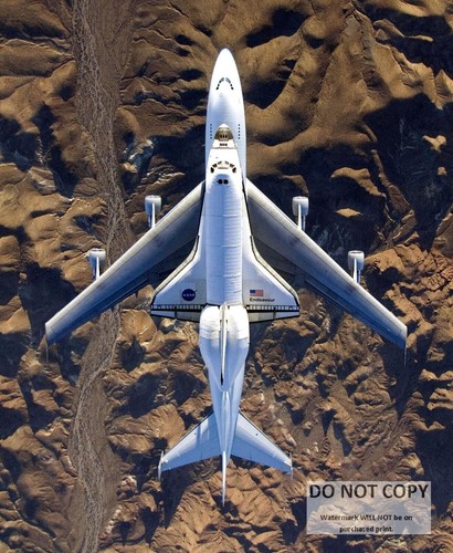 Overhead View Space Shuttle Endeavour On 747 Transport Nasa 8x10 photo ...